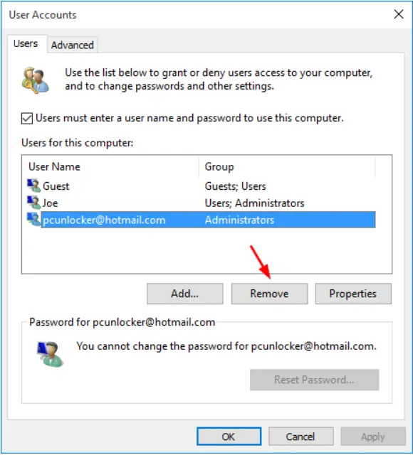 How to change Microsoft Account on Windows 10